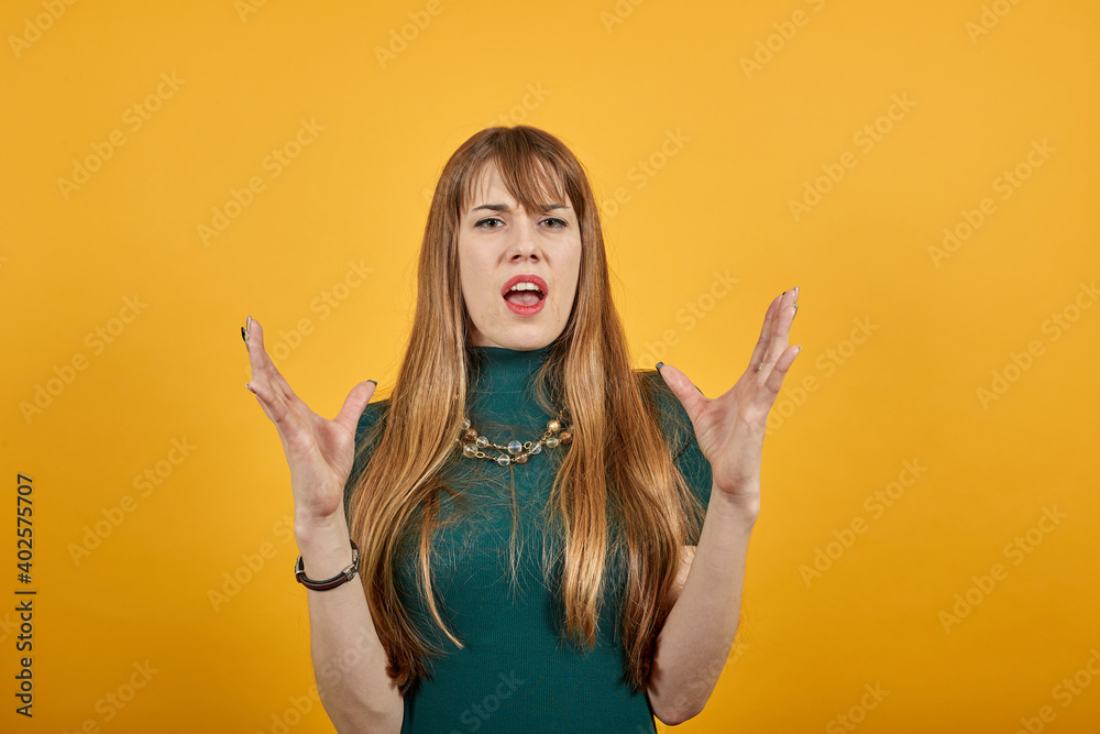 Confused mood spreads hands wide with doubt face. In shock. People ...