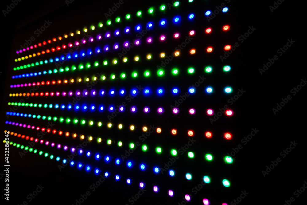Foto de Colourful RGB LED lights on black background. LED Matrix with ...