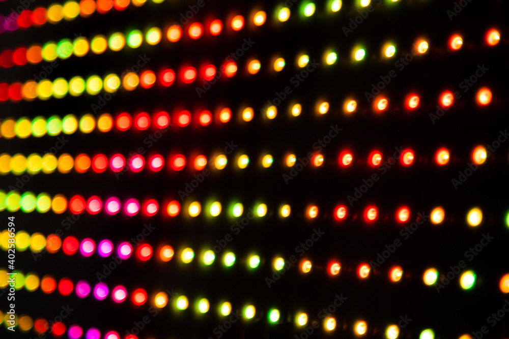 Foto de Colourful RGB LED lights on black background. LED Matrix with ...