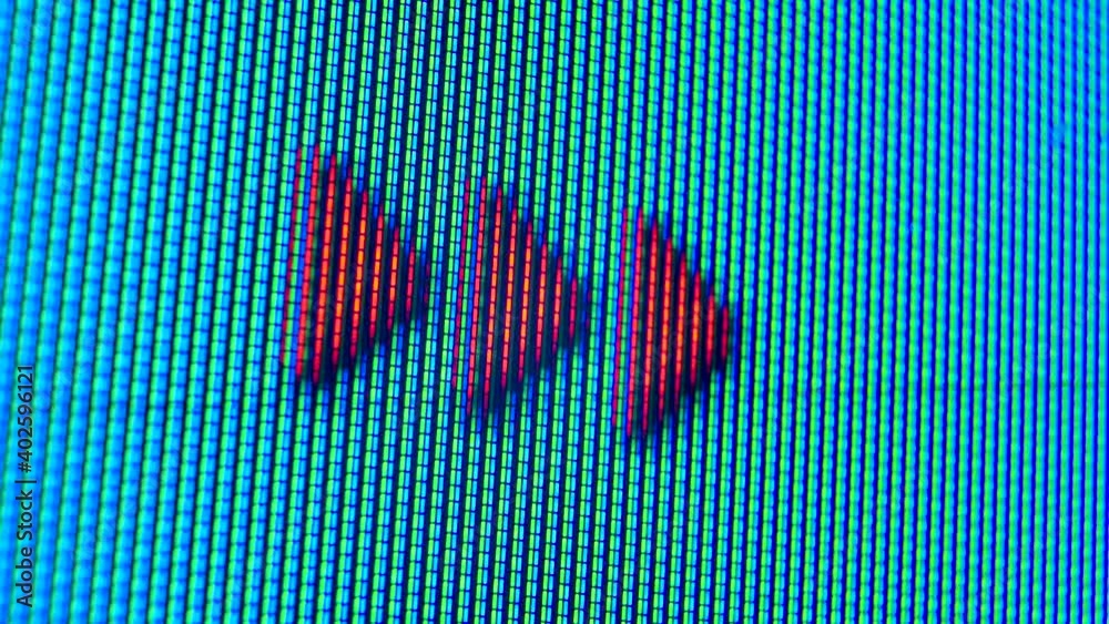 Vidéo Stock Working pixels in the screen color TV, with a video ...