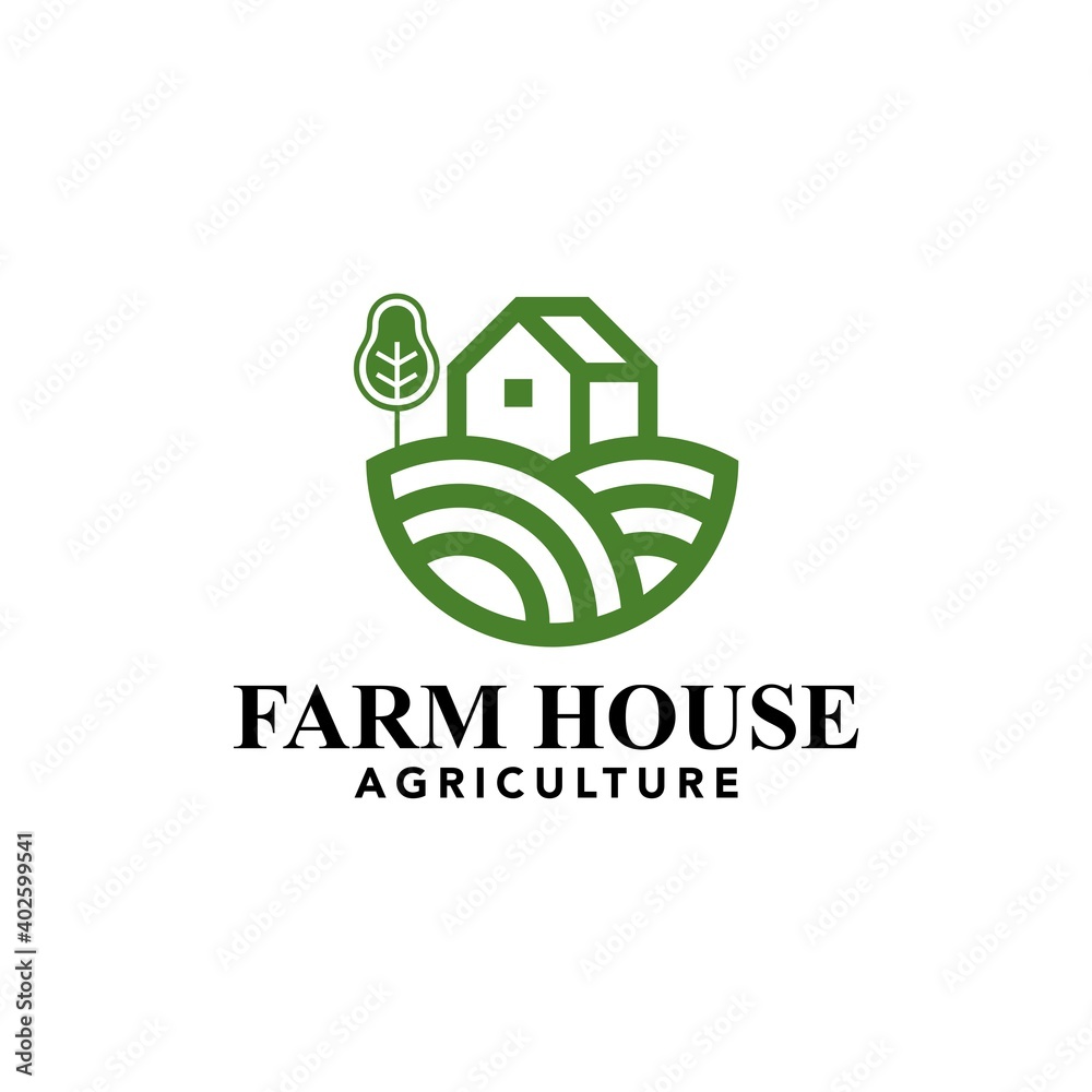 Farm house logo design inspiration Stock Vector | Adobe Stock