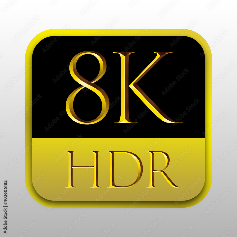 8k 3d button with a symbol. vector illustration for thumbnail, blog ...