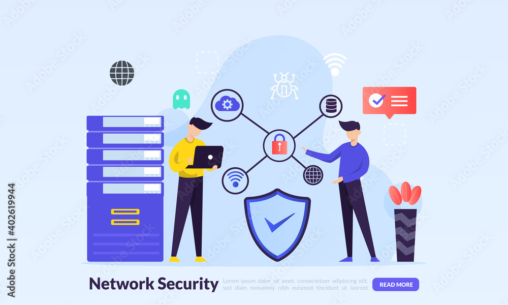 Network security concept, Database secure and personal data protection ...