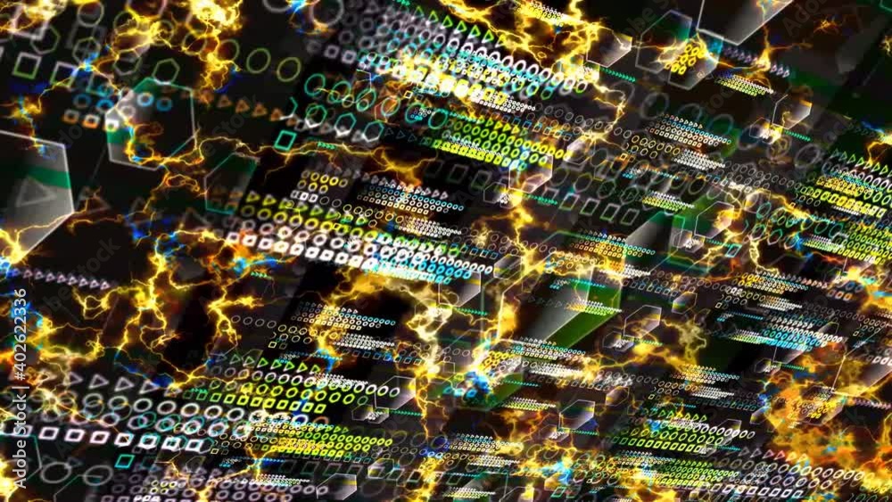 Quantum computer futuristic technology digital holographic process and ...