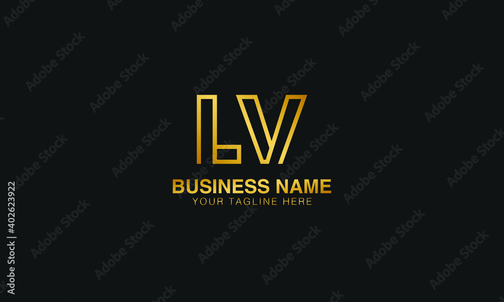 , L V initial logo | initial based abstract modern minimal creative ...