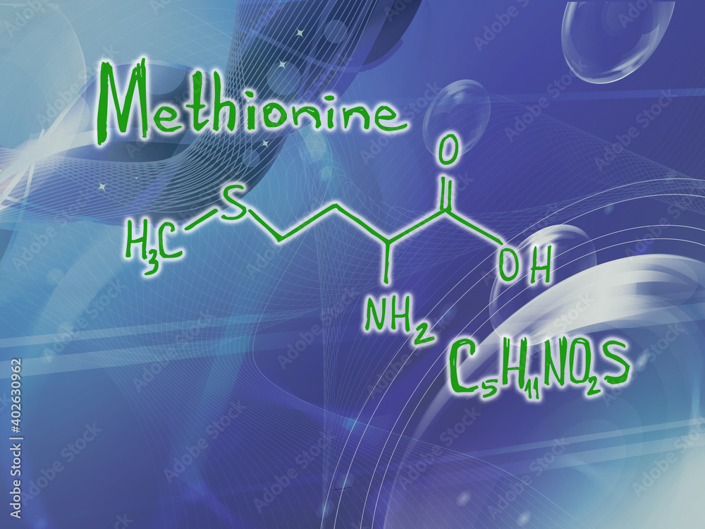 Chemical molecular formula of the amino acid methionine d ...