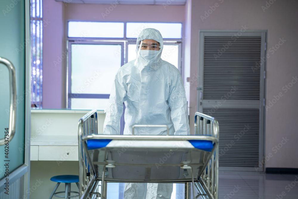 Doctor wear mask and ppe uniform medical protect covid-19 corona virus ...