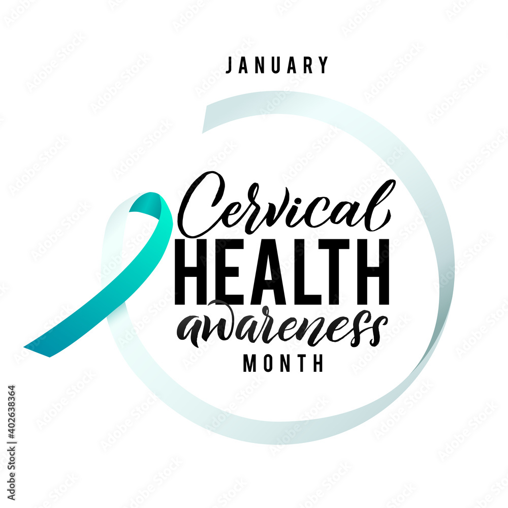 Cervical Cancer Vector Illustration. Ribbon around letters. Vector ...