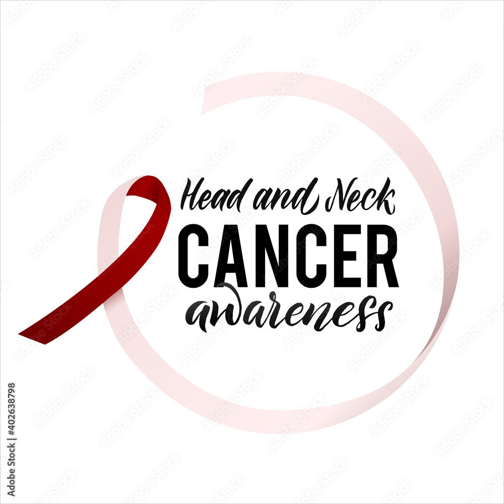 Vector Head and Neck Cancer Awareness Calligraphy Poster Design. Stroke ...