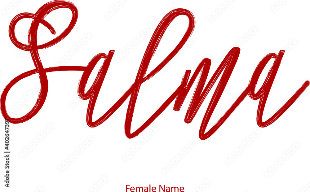 Salma Female name - in Stylish Lettering Cursive Typography Text Stock ...