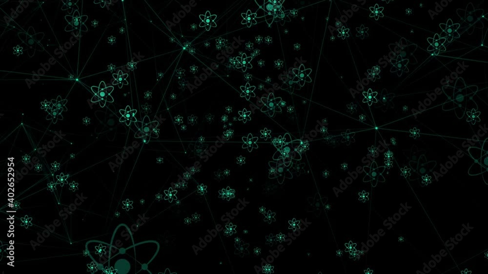 Physics icon pattern with black background for medical or science theme. Stock ビデオ | Adobe Stock