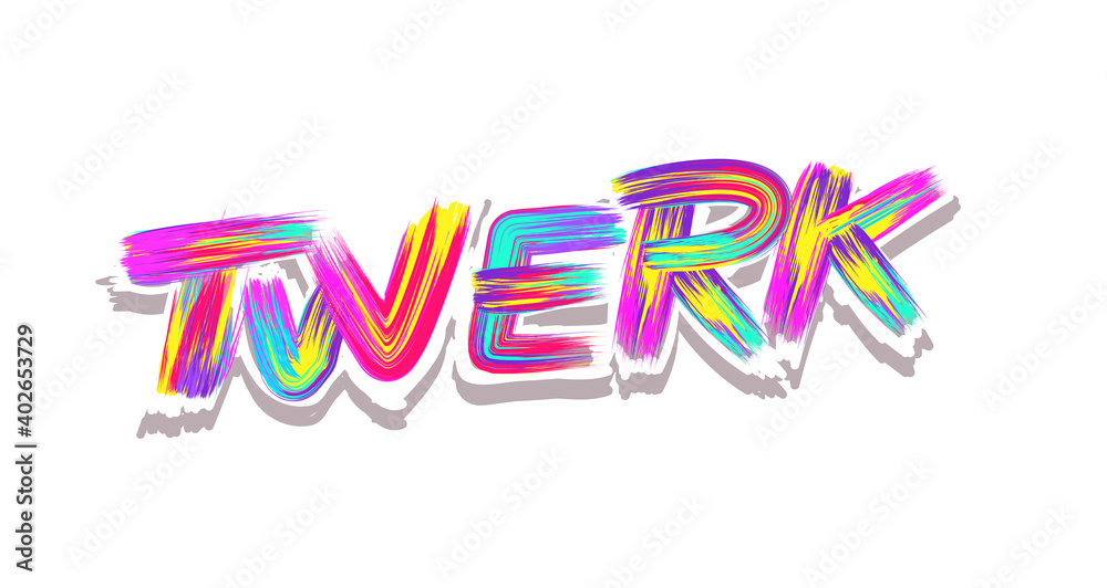 Twerk poster design. Cartoon style girl. Poster for booty dance course ...