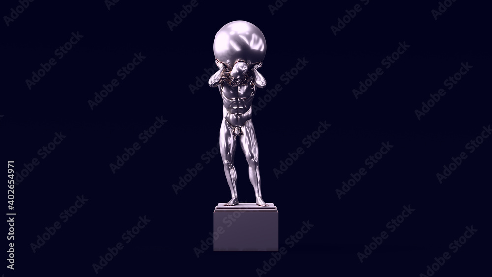 Atlas Statue Holding up the Celestial Heavens with Bright White 80s ...