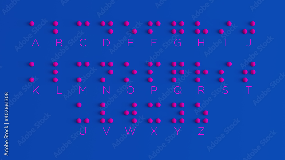 Blue Pink Braille Visually Impaired Writing System Symbol Formed out of ...