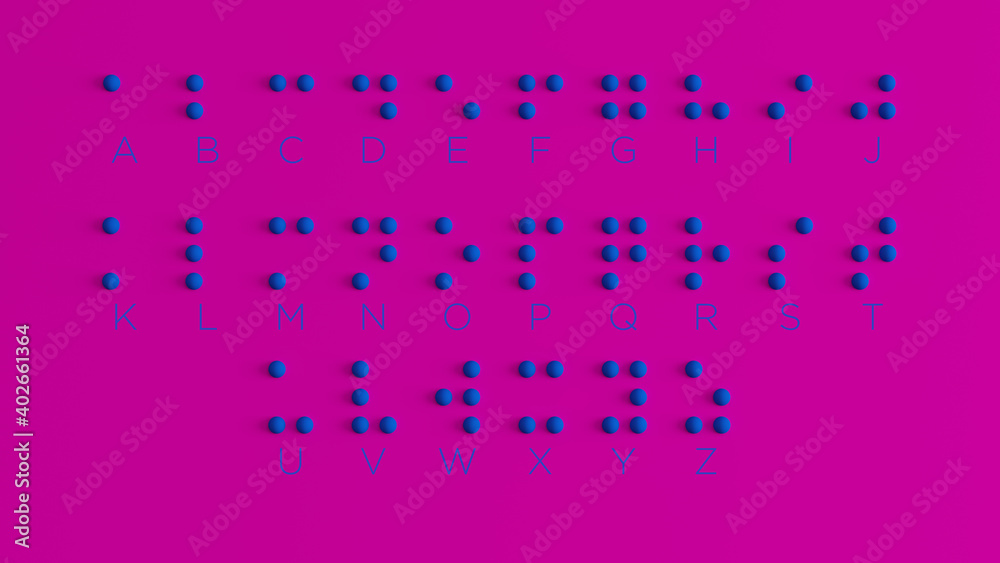Pink Blue Braille Visually Impaired Writing System Symbol Formed out of ...