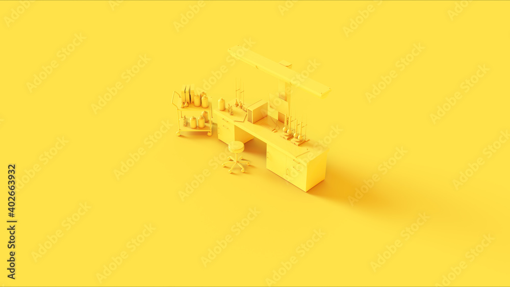 Yellow Laboratory Scientific Equipment 3d illustration render Stock ...