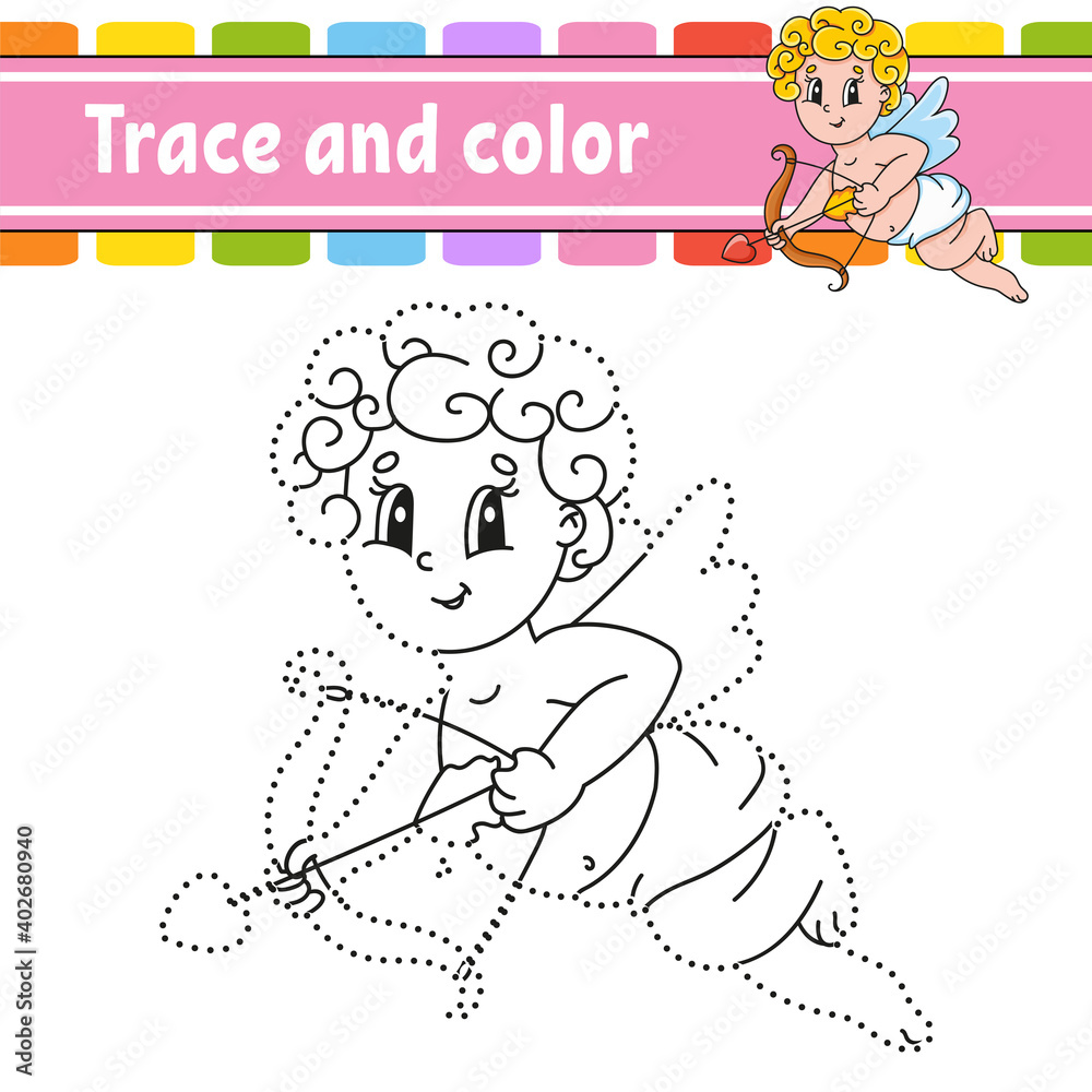 Trace and color. Coloring page for kids. Handwriting practice ...