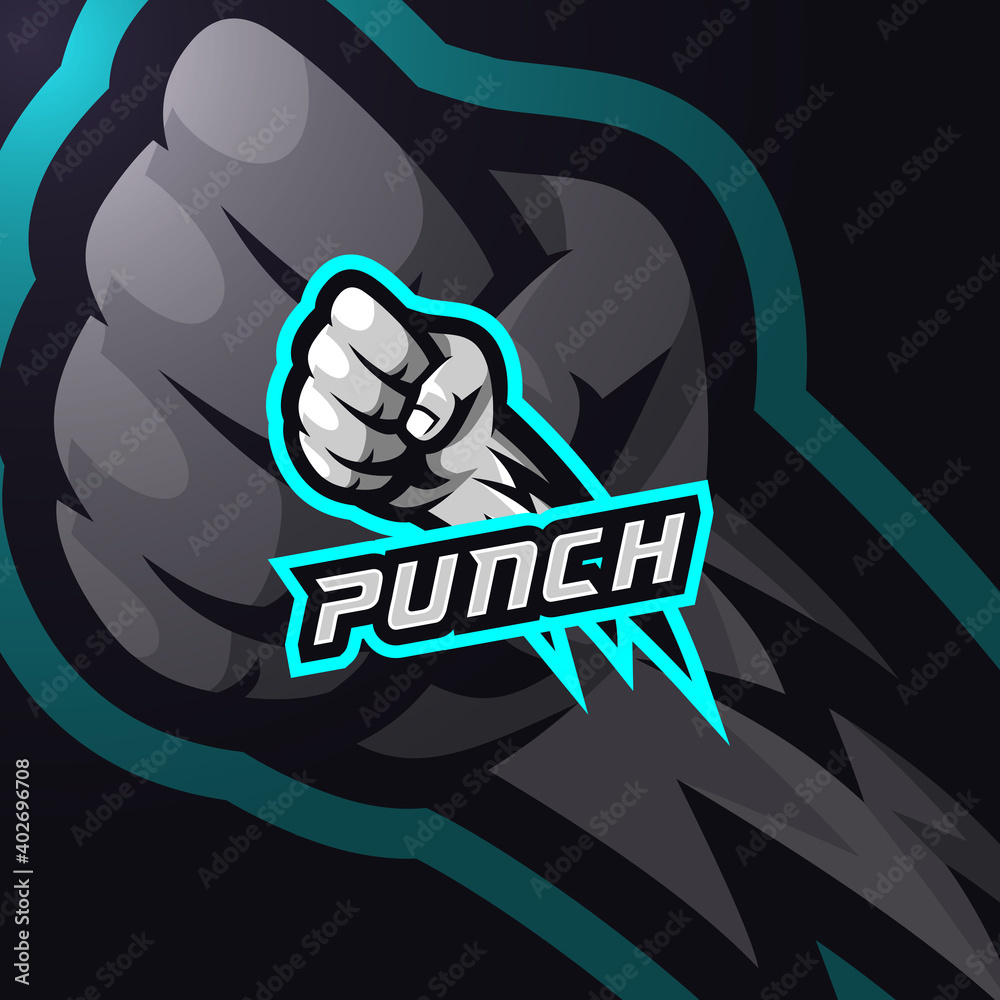 Punch esport logo gaming mascot Stock Vector | Adobe Stock