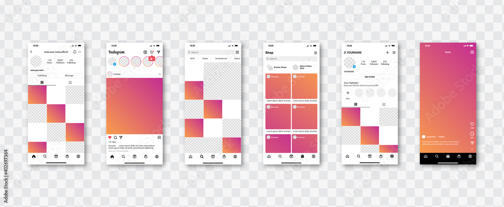instagram mockup social media template , new update instagram post mock ...