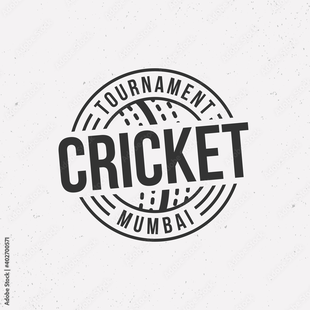 Cricket circle logo template with cricket ball on background. Cricket ...