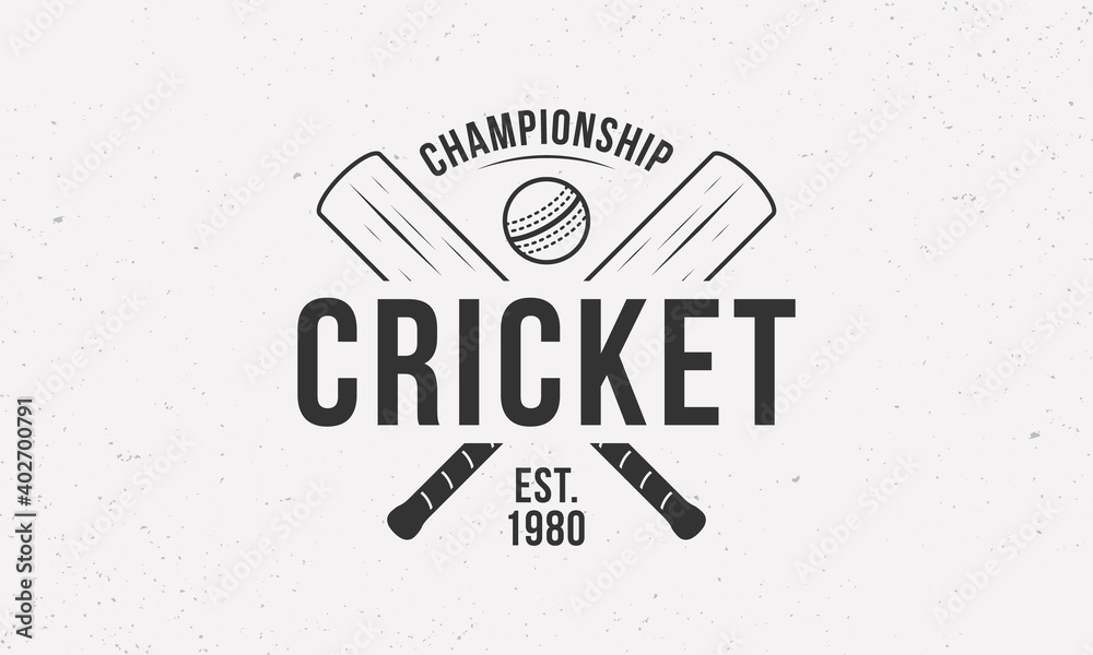 Cricket championship logo, poster for sport event. Trendy cricket logo ...
