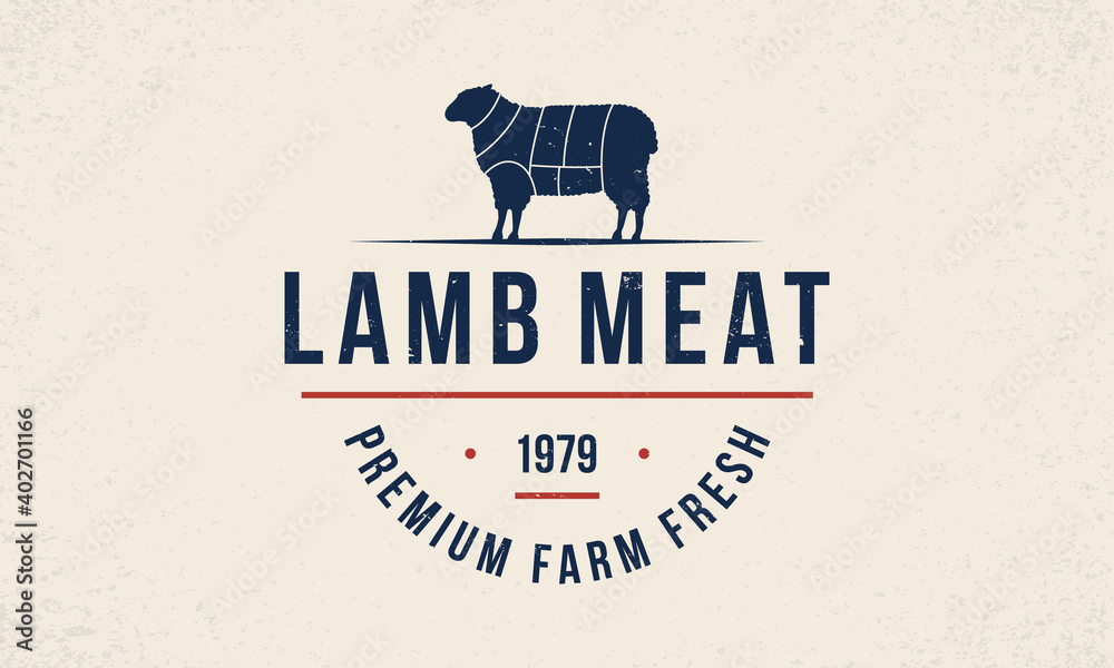 Lamb Meat - vintage logo concept. Logo for Butchery, Meat shop, Grill ...