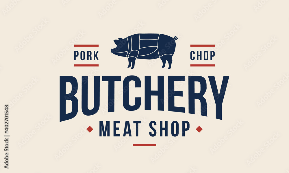 Pork Meat Shop Logo