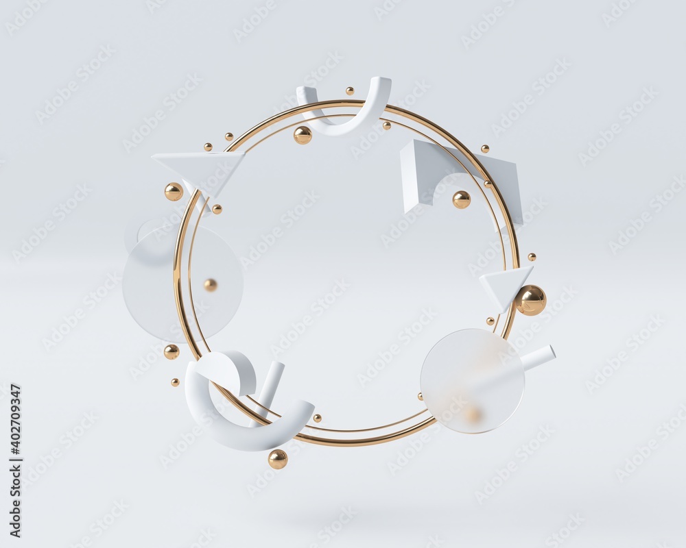 Floating transparent geometric shapes of minimalist background for ...