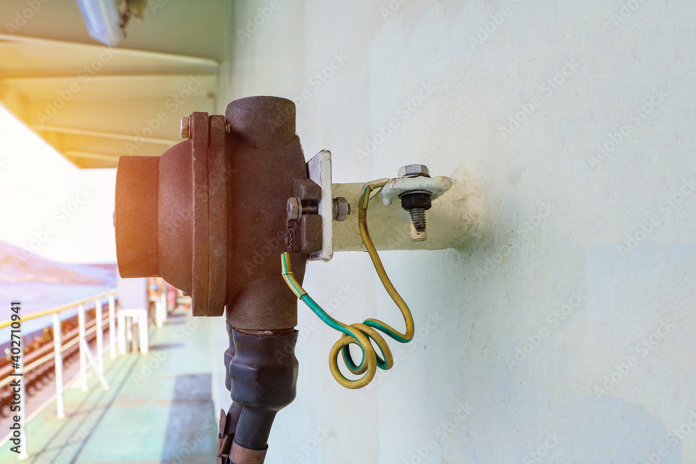 Ground switches cable connected to electrical ground bar for safety for ...