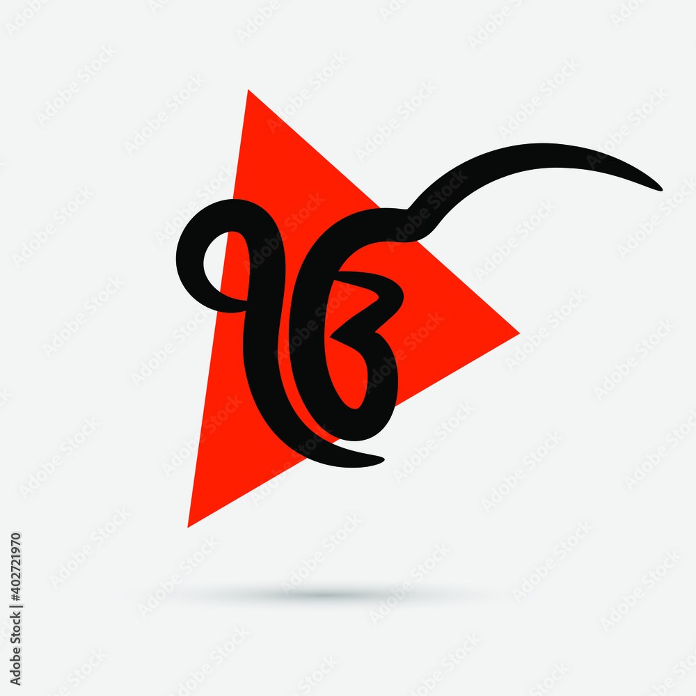 Ek onkar calligraphy vector graphic sybmol design. Stock Vector | Adobe ...