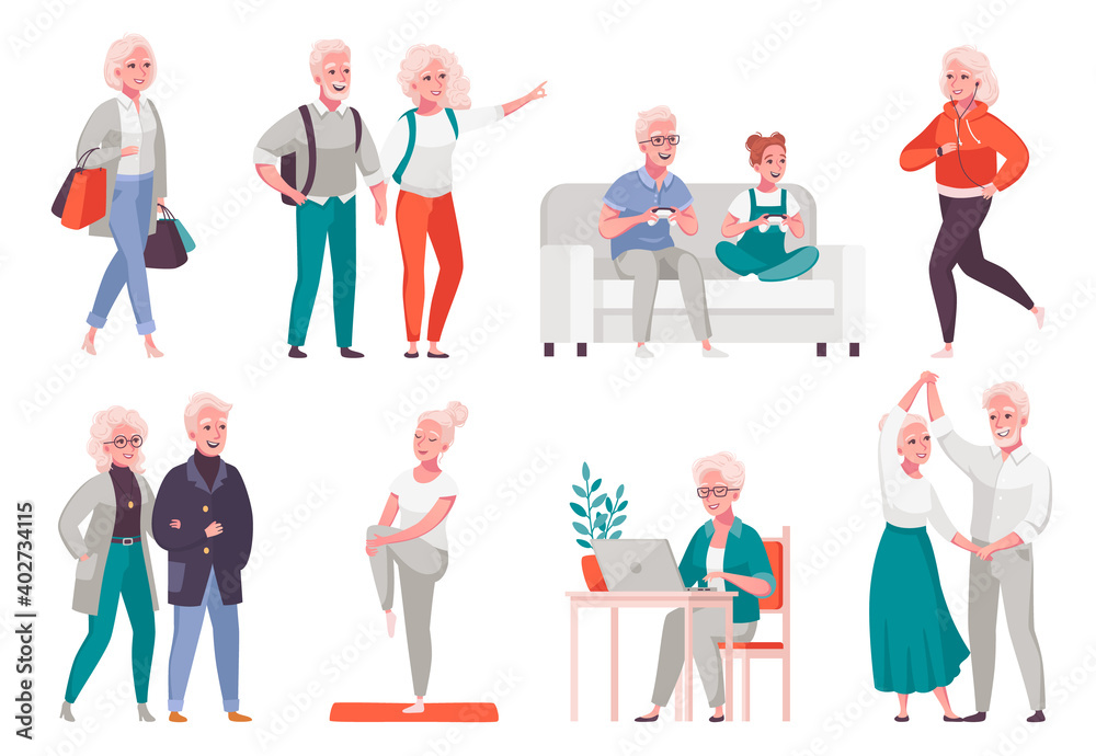 Aging People Cartoon