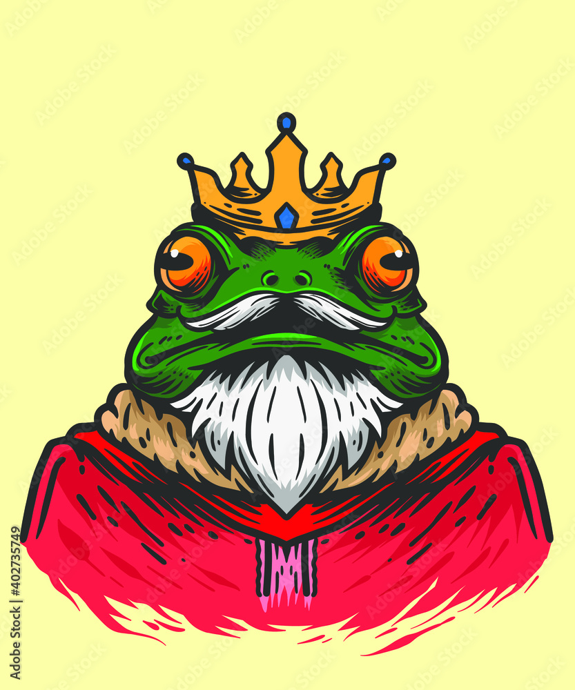 frog king illustration Stock Vector | Adobe Stock