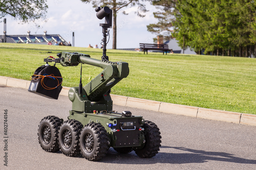 ARLAMOW, POLAND - May, 2019: Robot IBIS, used for pyrotechnic ...