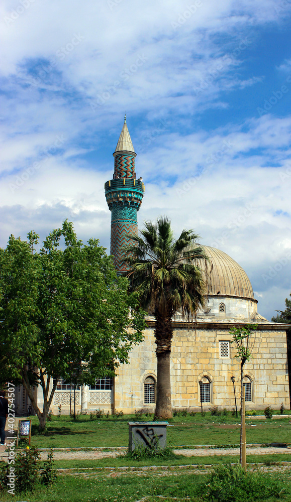 Historical Green Mosque in Iznik, Bursa, Turkey. The famous Mosque was ...