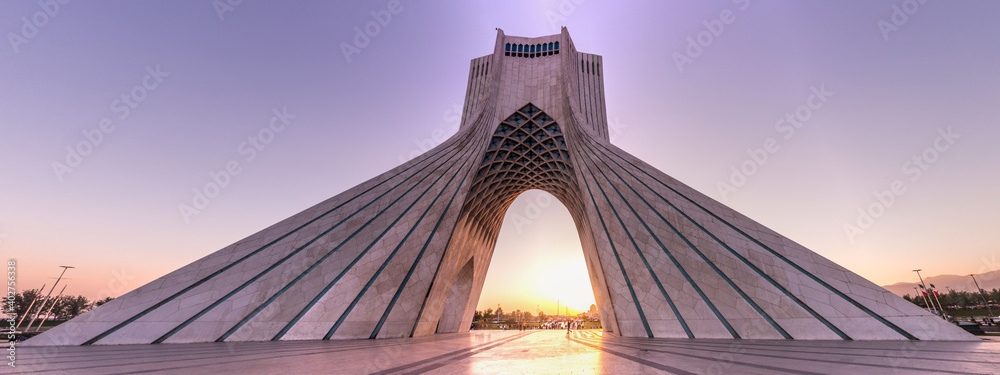 TEHRAN, IRAN - APRIL 2, 2018: Sunset view of Azadi Tower (Freedom Tower ...