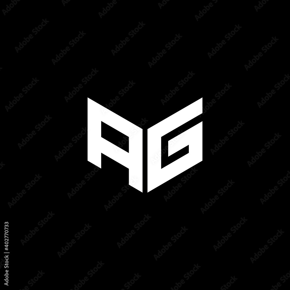 AG letter logo design with black background in illustrator, vector logo ...