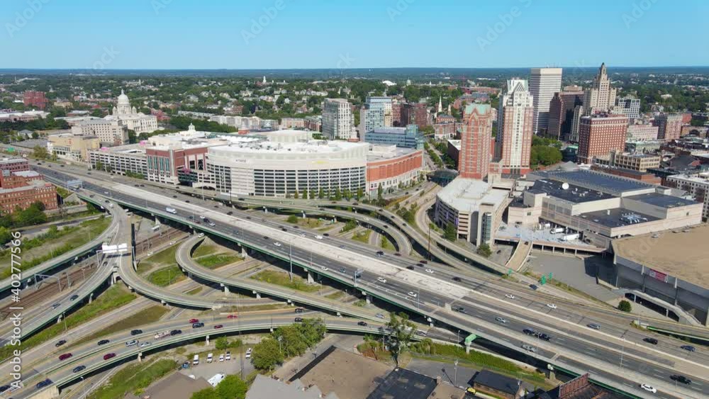 Providence modern city aerial view in downtown providence, Rhode Island ...