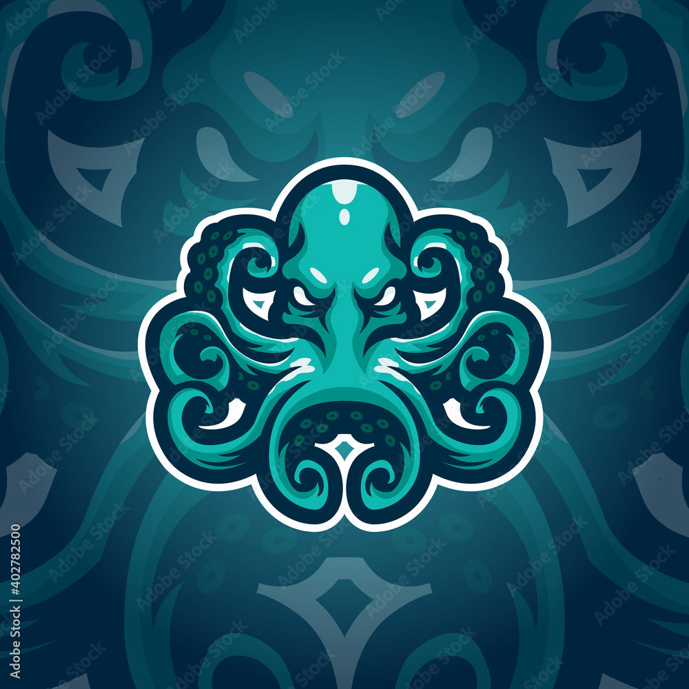 Octopus mascot logo design vector with concept style for badge, emblem ...