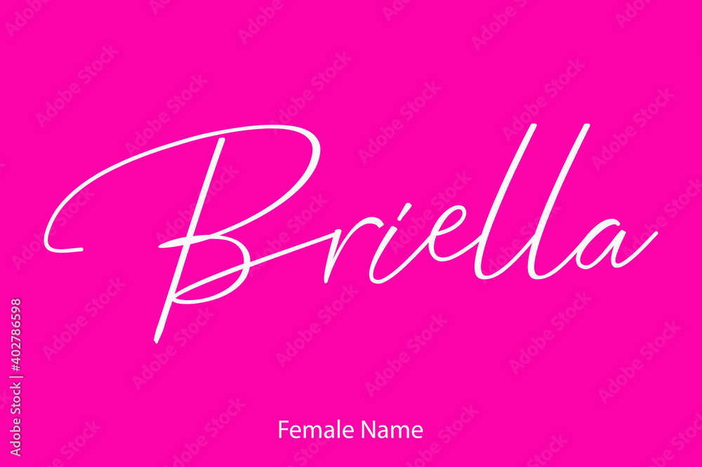Briella Woman's Name. Typescript Handwritten Lettering Calligraphy Text ...