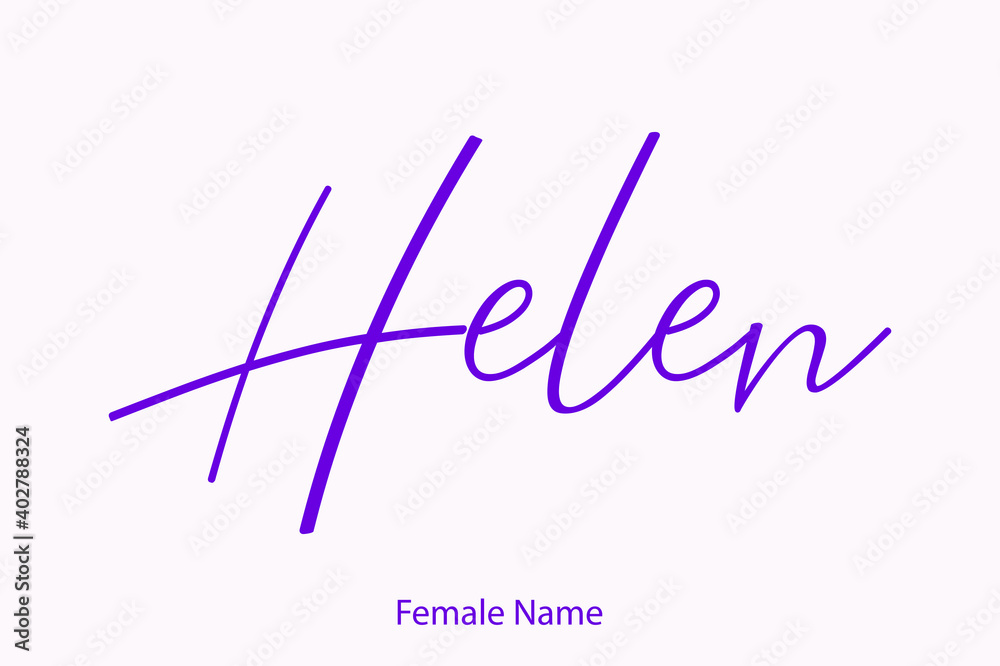 Vetor de Helen Female Name - in Stylish Lettering Cursive Typography ...