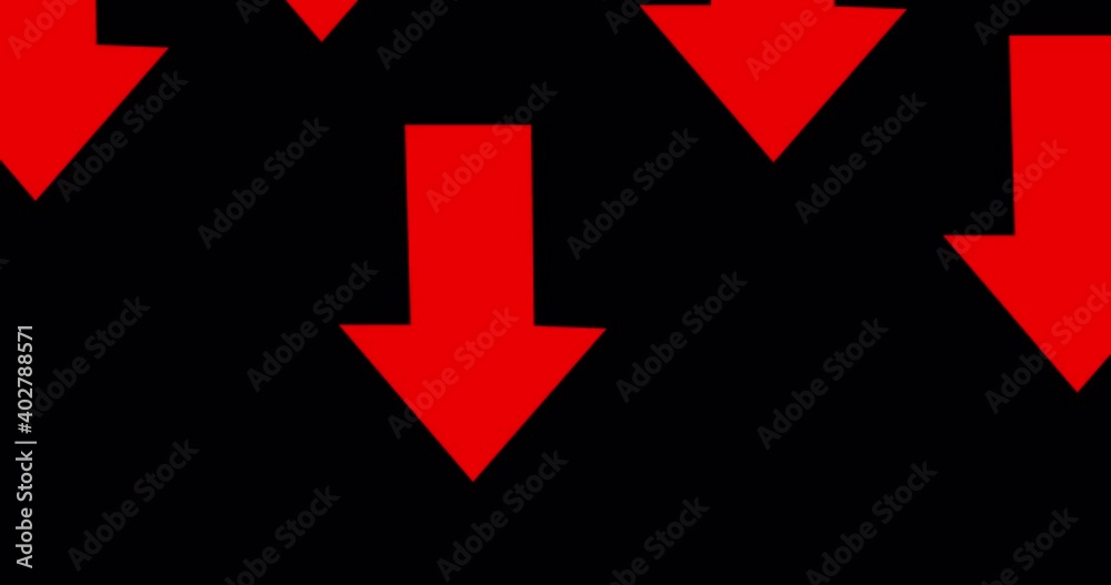 Business mockup template. Looped falling arrows pointing down on a ...