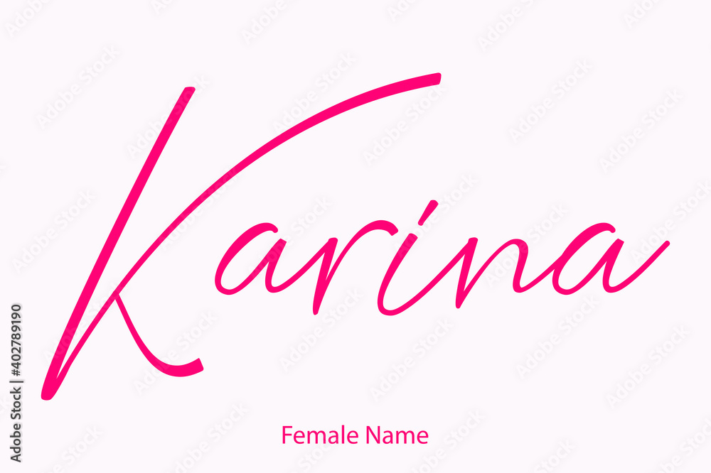 Karina Female name - Beautiful Handwritten Lettering Modern Calligraphy ...