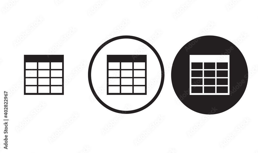 icon table cell Microsoft office black outline logo for web site design ...