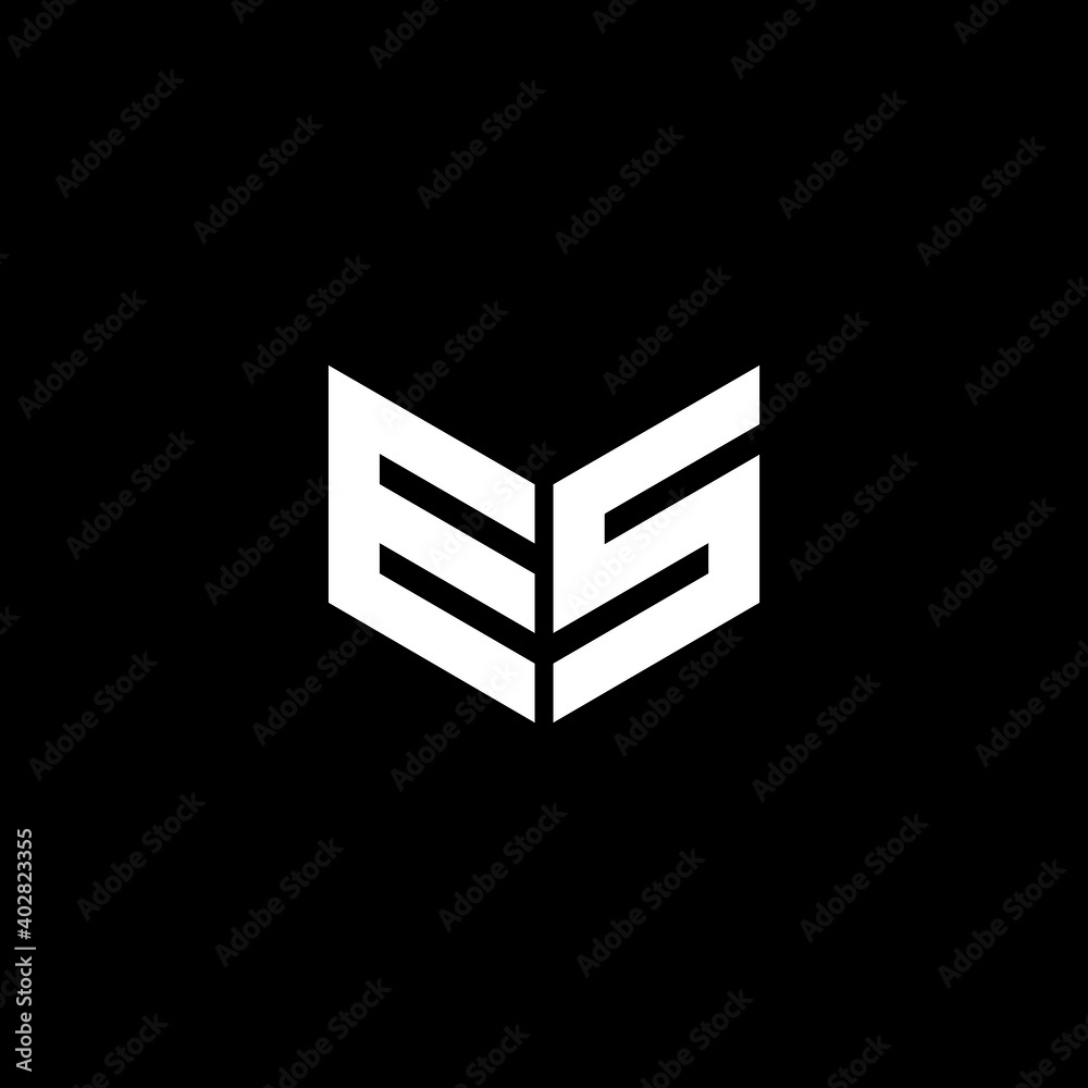 ES letter logo design with black background in illustrator, vector logo ...