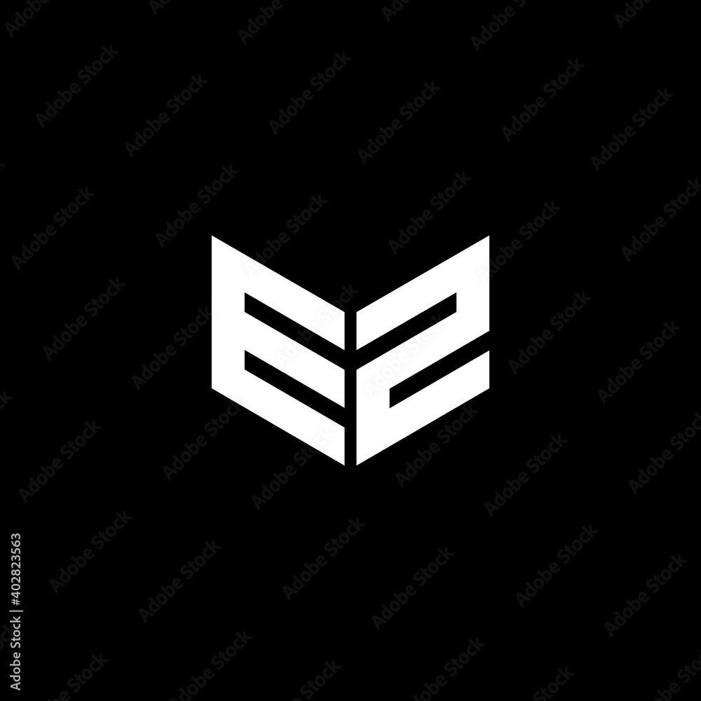 EZ letter logo design with black background in illustrator, vector logo ...