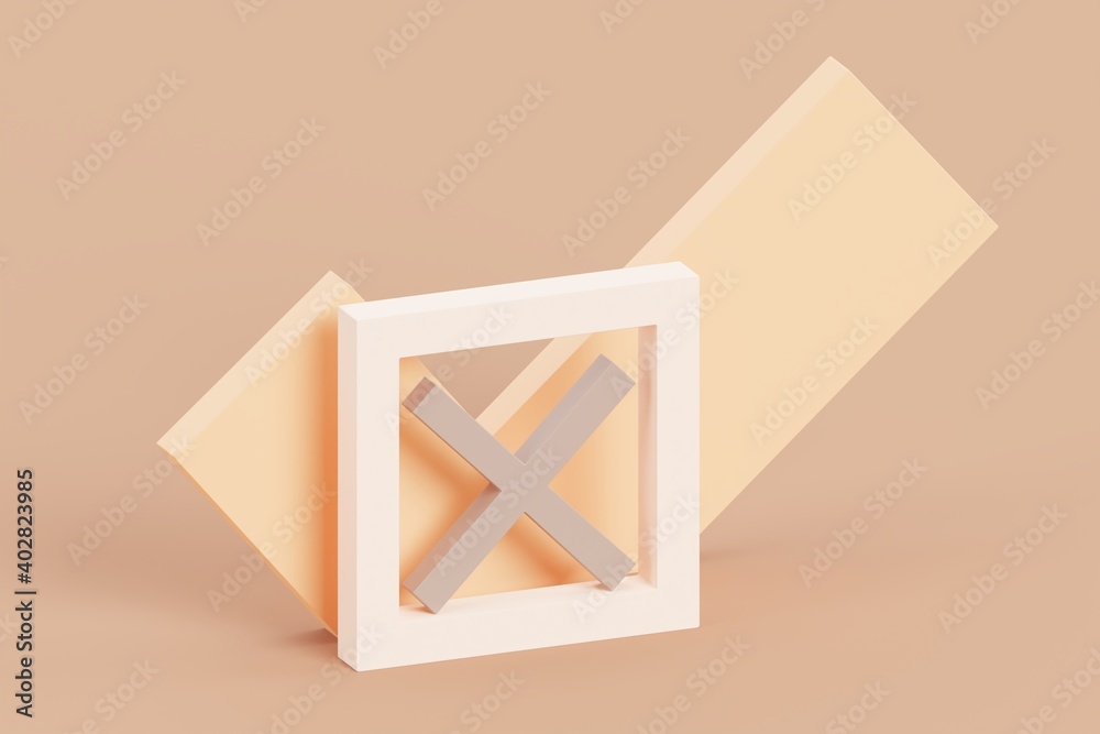 Symbol of agreement and disagreement check mark cross in a square ...