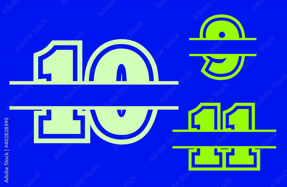 Vetor de numbers Split Monogram, Split Letter Monogram, Alphabet Frame ...