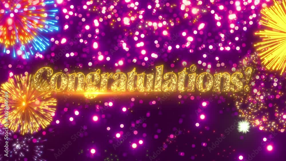 Colorful Congratulations Fireworks Video Background Stock Video Adobe