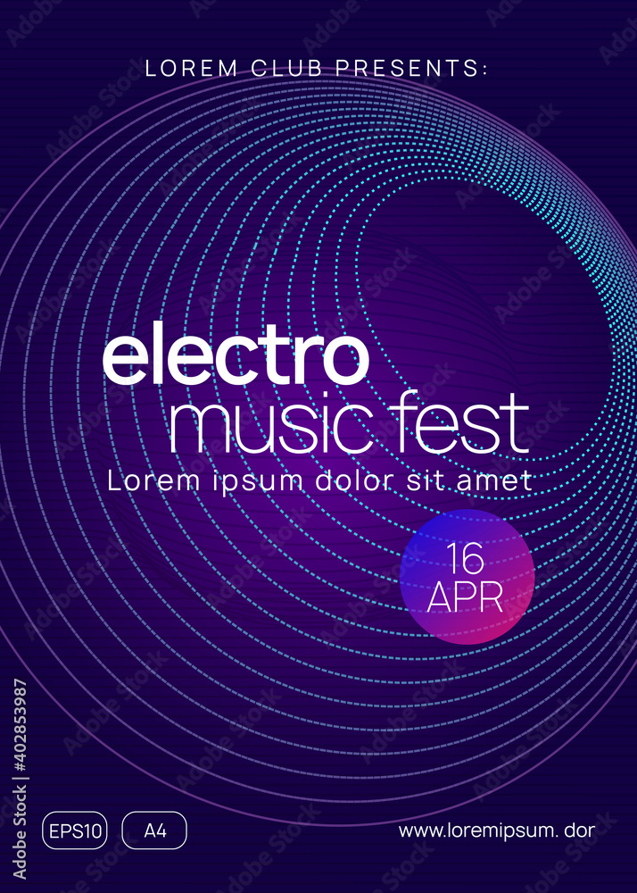 Music flyer. Dynamic gradient shape and line. Trendy concert cover ...