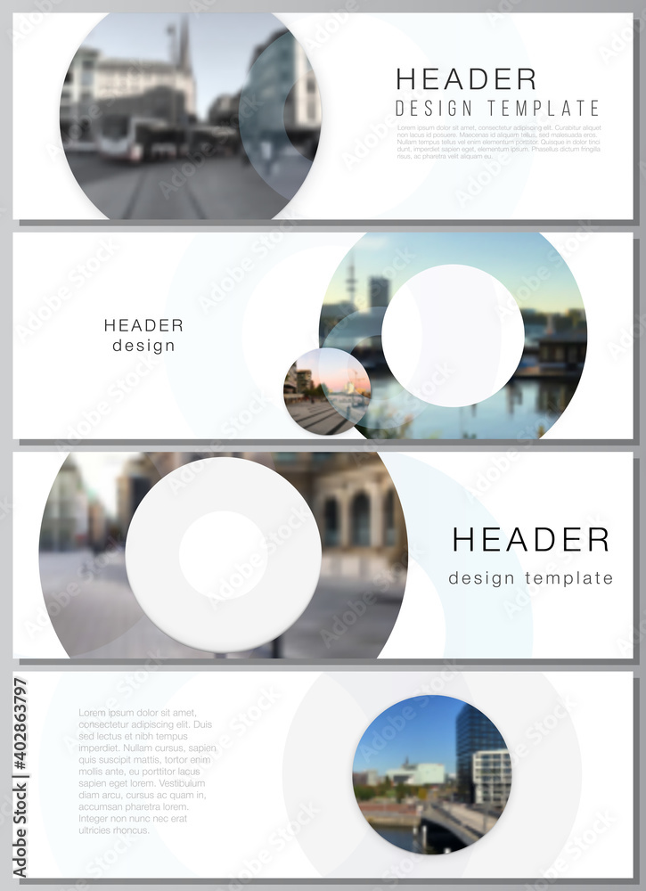 Vector layout of headers, banner templates for website footer design ...